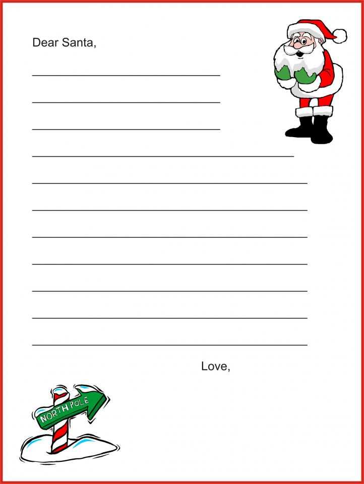 Free Christmas Printables For Kids Letters To Santa Thank You Letter 